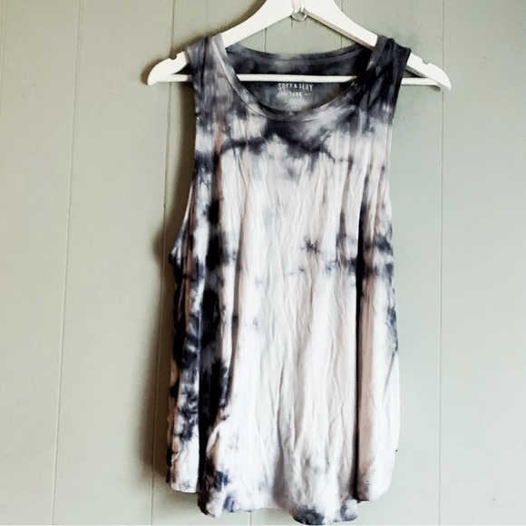 American Eagle Outfitters | Tops | Aeo American Eagle Soft Sexy Tie Dye Tank Blackgray Large ...